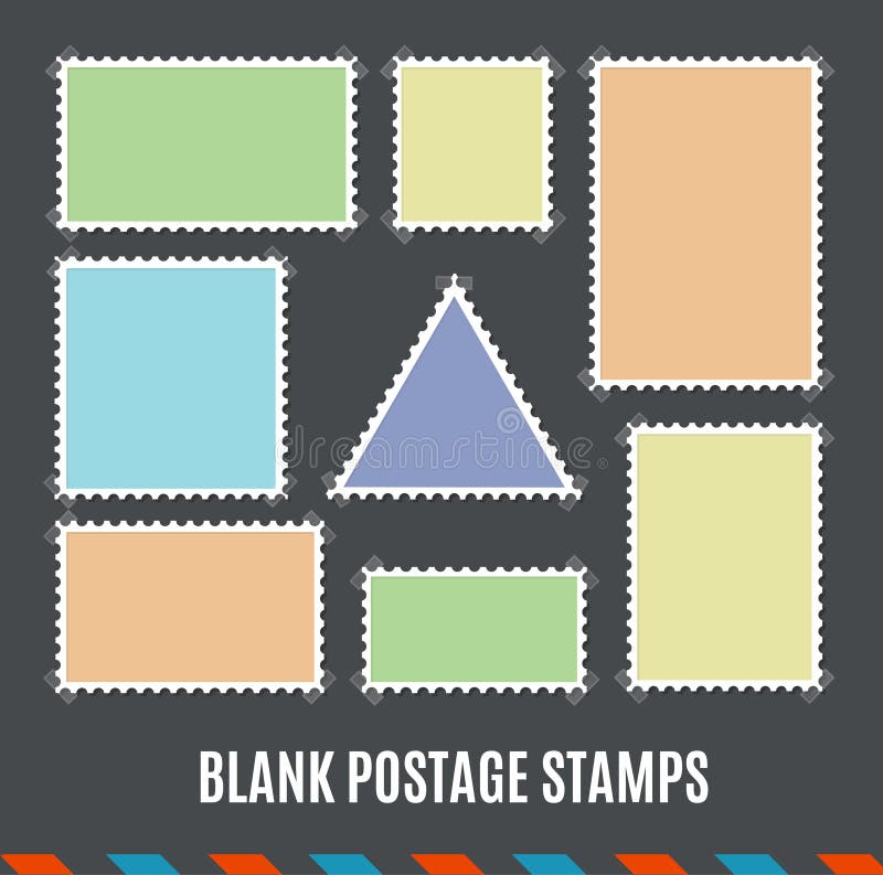 Empty Template Blank Postage Stamps Set. Vector Stock Vector ...
