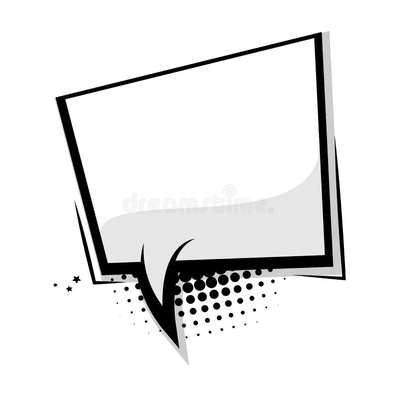 Empty Template Comic Speech Square Bubble Stock Vector - Illustration ...