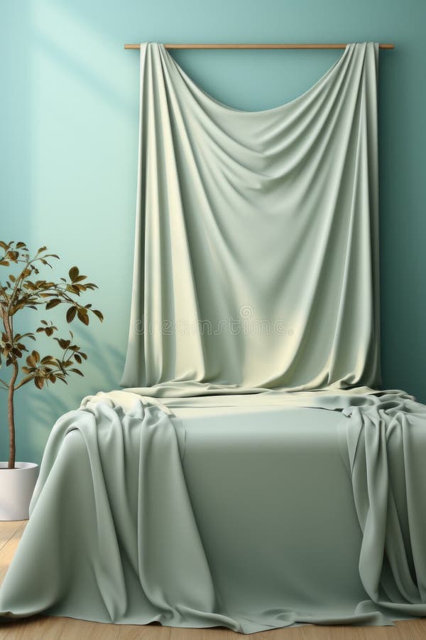 An Empty Template for Still Life, Bed with a Sheet Draped Over it in ...