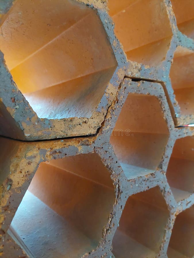 Terracotta Hexagonal Rack for Wine Bottles Stock Image - Image of rack ...