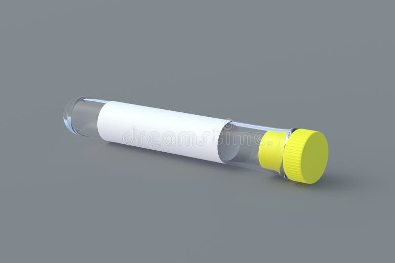 Empty Test Tube with Cap and Label. Scientific Experiments Stock ...