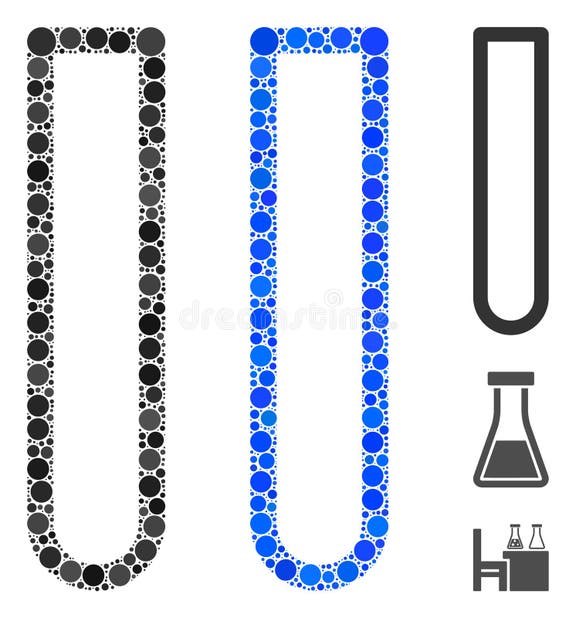 Empty Test Tube Composition Icon of Round Dots Stock Vector ...