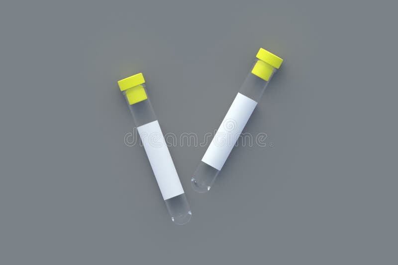 Empty Test Tubes with Cap and Label. Scientific Experiments Stock ...