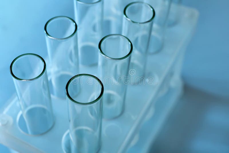 Empty Test Tubes in Laboratory, Closeup Stock Photo - Image of pharmacy ...