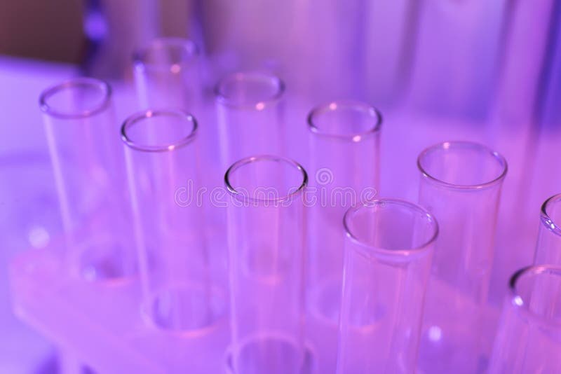 Empty Test Tubes in Laboratory, Closeup Stock Photo - Image of ...