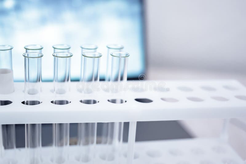 Empty Test Tubes in Laboratory Stock Photo - Image of color, bank ...
