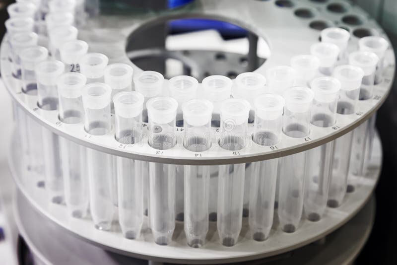 Empty Test Tubes are Placed in the Counter of a Medical Center Stock ...