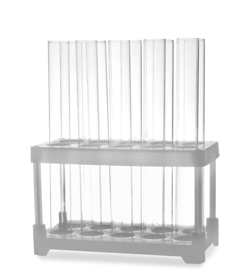 Empty Test Tubes in Rack Isolated. Laboratory Glassware Stock Image ...