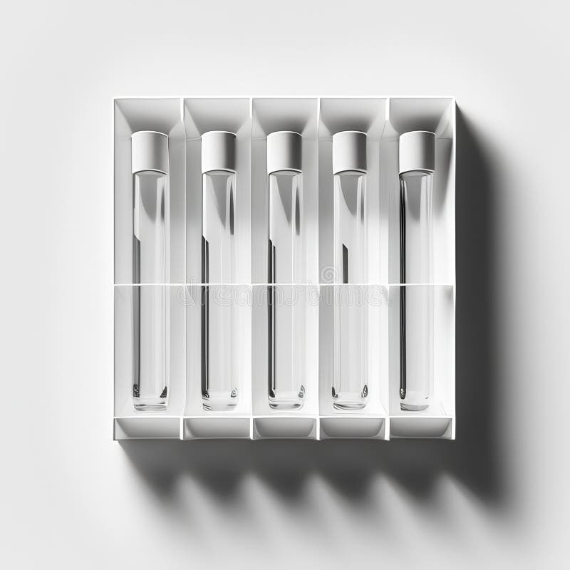 Empty Test Tubes on a White Background. 3d Render Illustration Stock ...