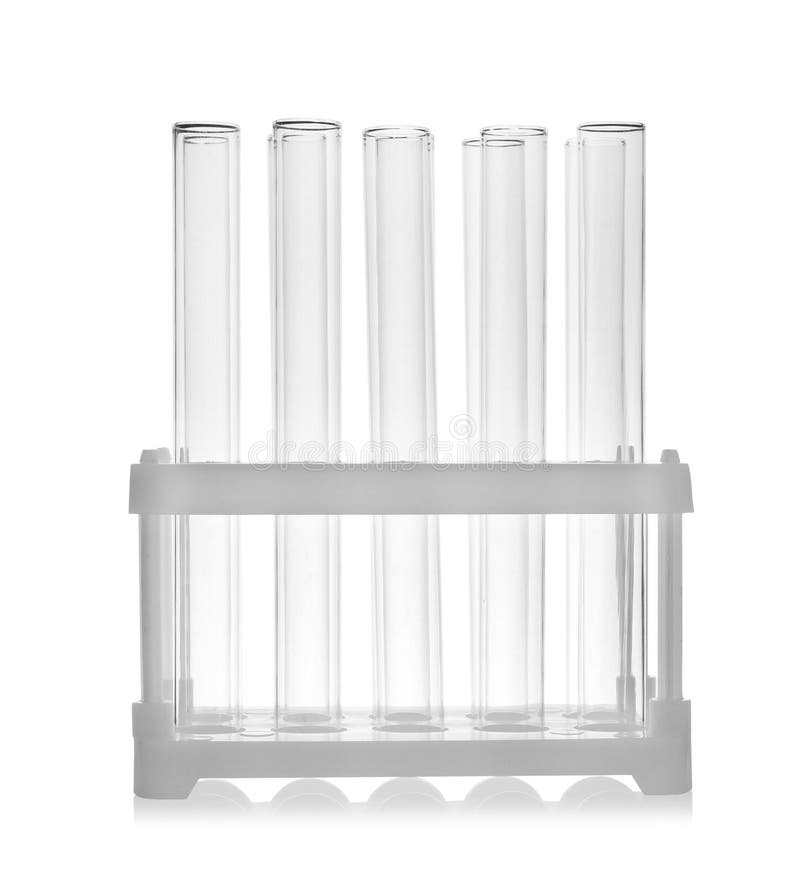 Empty Test Tubes on White Background. Laboratory Equipment Stock Image ...