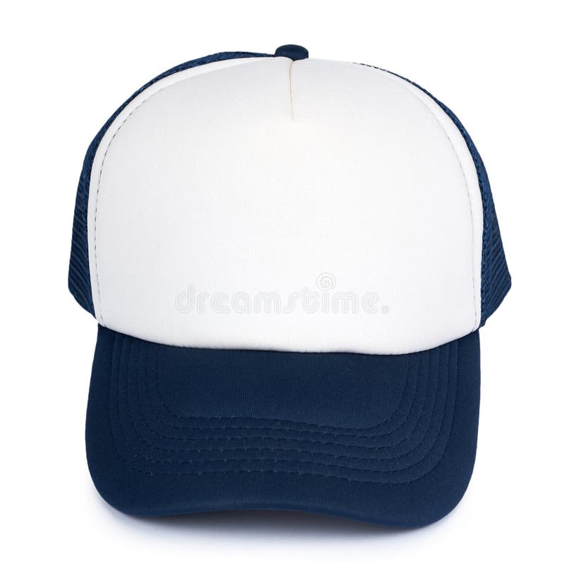 Empty Textile Cap Isolated on White Background Stock Image - Image of ...