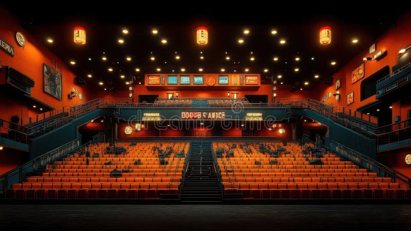 Empty Theater Auditorium stock illustration. Illustration of show ...