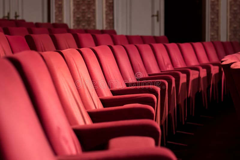 Empty Theater Chairs stock image. Image of auditorium - 48674363