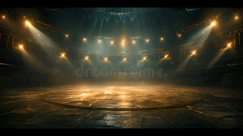 Empty Theater Stage with Dramatic Spotlights Generative AI Stock Video ...