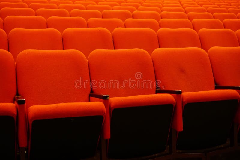 Empty Theater Seats in Perfect Rows Indoor Stock Photo - Image of ...