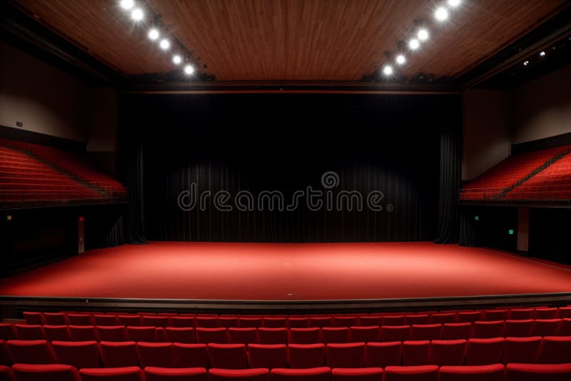 An Empty Theater Stage Waiting for the Echo of Applause Stock ...