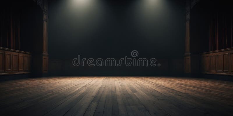 Empty Theater Stage Wooden Stage with Dramatic Lighting Stock Photo ...