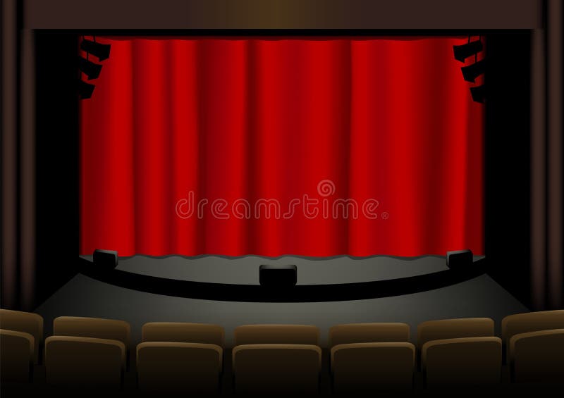Empty theatre stock vector. Illustration of curtain, shadow - 3767943