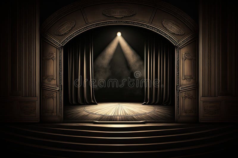 Empty theatre stage stock illustration. Illustration of theatre - 272775668
