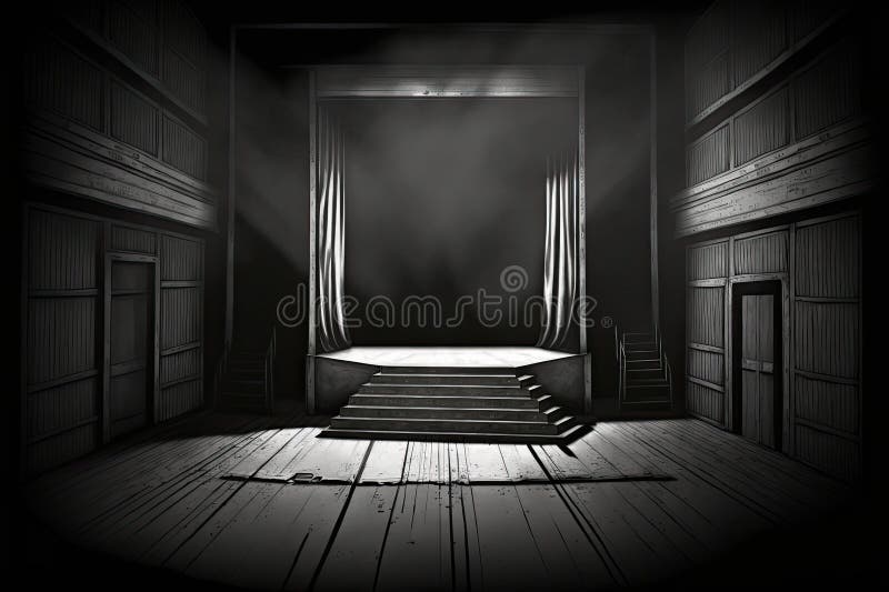 Empty theatre stage stock illustration. Illustration of indoor - 272775690