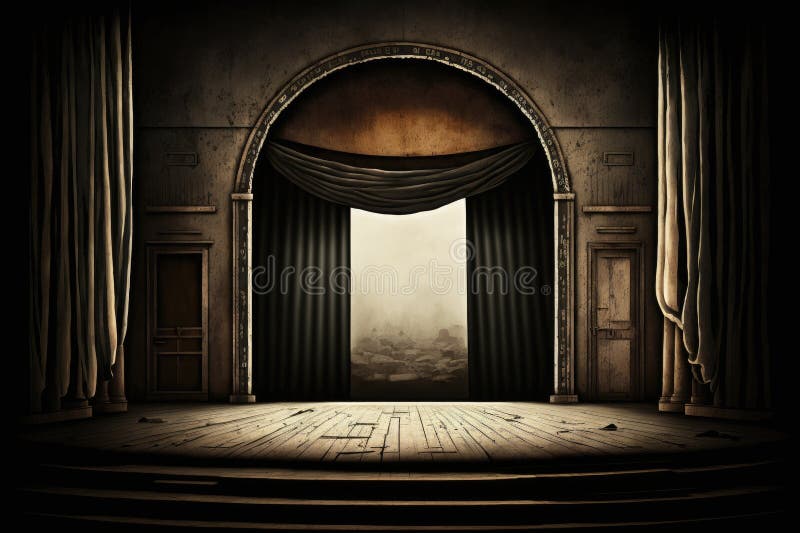 Empty theatre stage stock illustration. Illustration of presentation ...