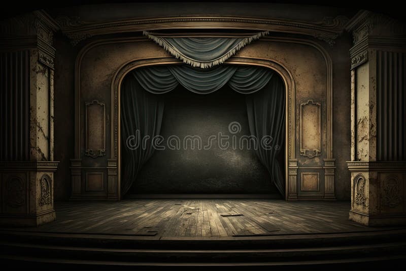 Empty theatre stage stock illustration. Illustration of showtime ...