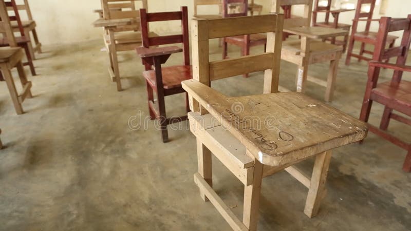 Empty Third World Classroom with Chairs Tracking Stock Video - Video of ...