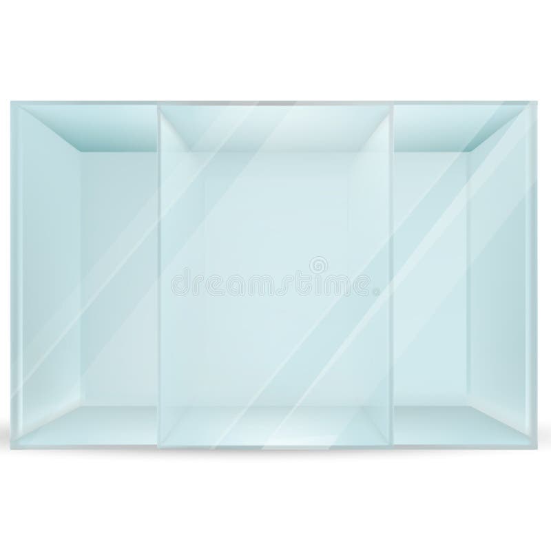 Empty Three Division Rectangular Glass Box Stock Vector - Illustration ...