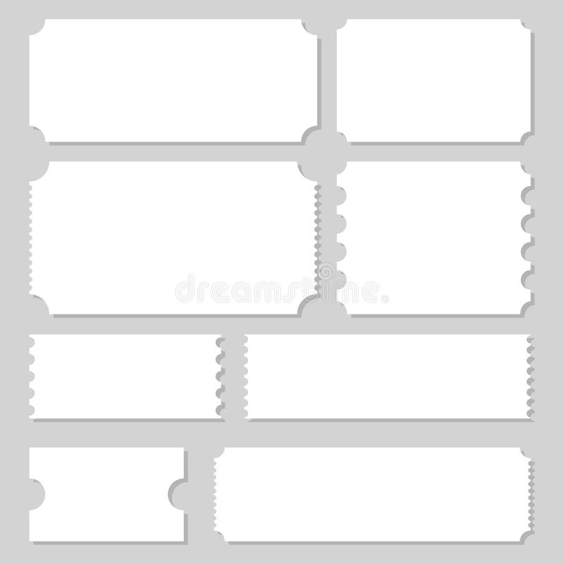 Empty Ticket Templates Set stock vector. Illustration of theatre ...