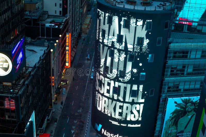 Empty Time Square during COVID-19 Pandemic Editorial Stock Image ...