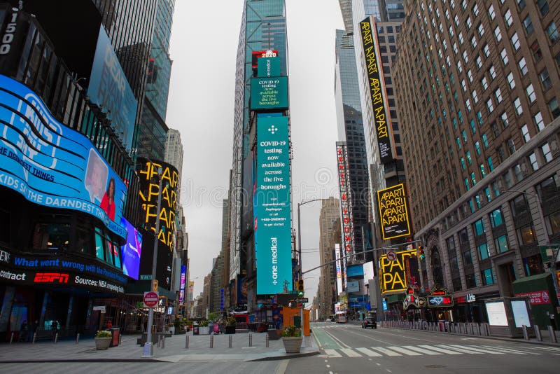 Empty Time Square during COVID-19 Pandemic Editorial Photo - Image of ...