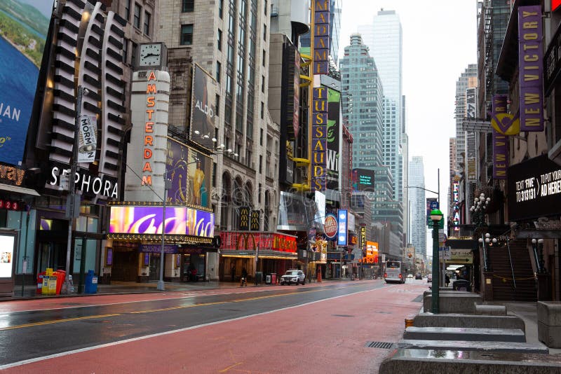 Empty Time Square during COVID-19 Pandemic Editorial Stock Image ...