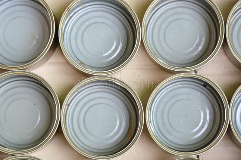Empty Tin Can Food in Paper Box Stock Image - Image of metal, food ...
