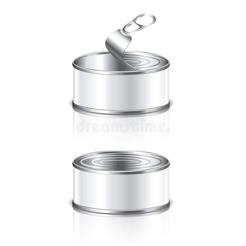 Empty Tin Can Vector Illustration Stock Vector - Illustration of pack ...