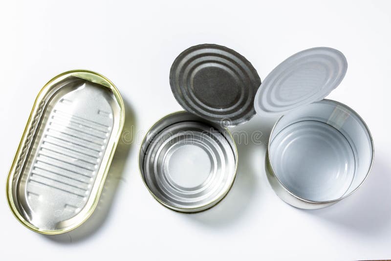 Empty tin cans close up stock image. Image of background - 171067211