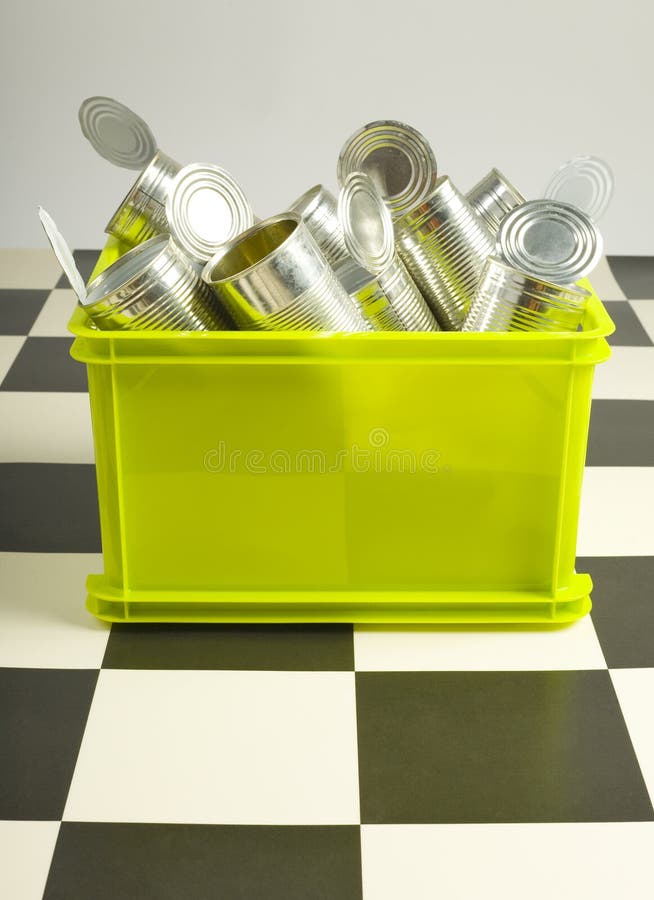 Bin full up with tins stock photo. Image of house, board - 3589112