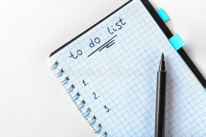 Empty TO DO LIST with Marker on White Background Stock Image - Image of ...