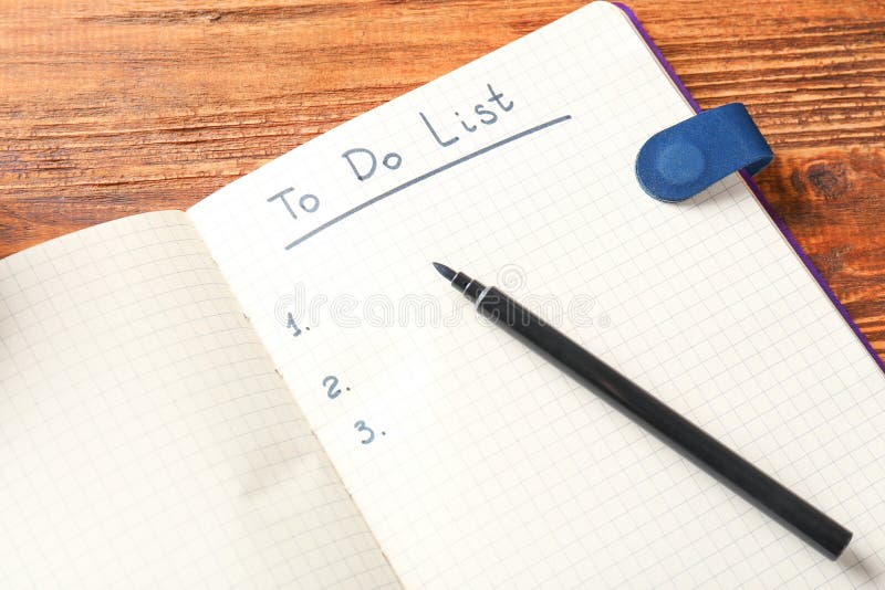 Empty TO DO LIST and Marker on Wooden Table Stock Photo - Image of ...