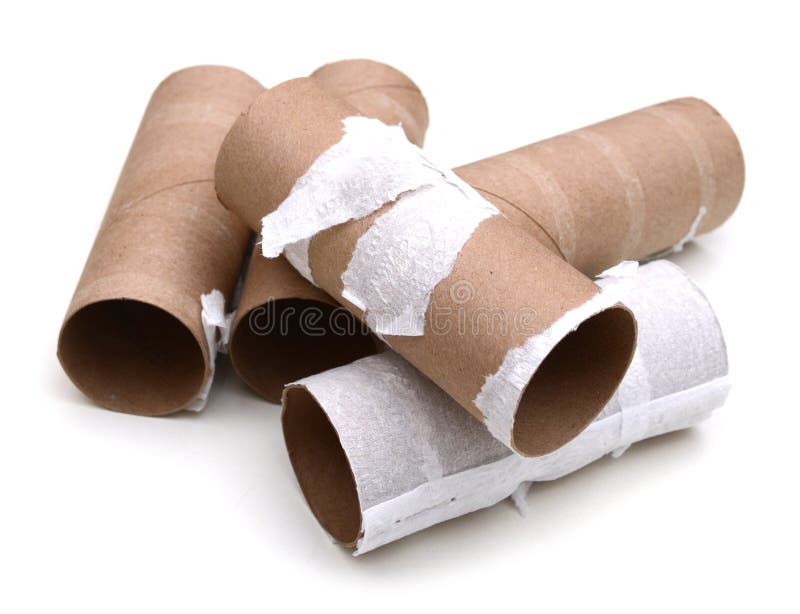 Empty Toilet Rolls Or Bath Tissues On White Background Stock Image ...
