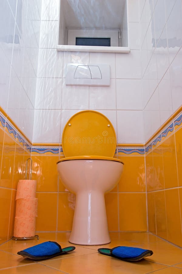 Empty a toilet stock photo. Image of clean, house, orange - 56448068