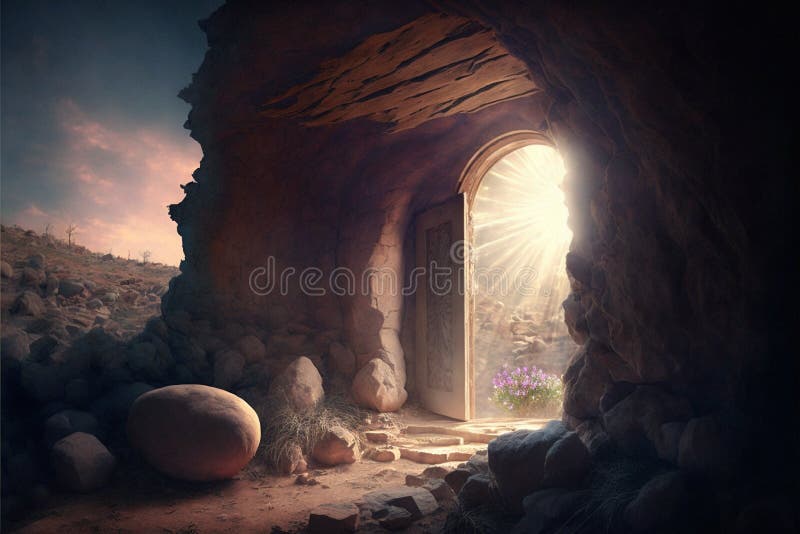 Empty Tomb of Christ after the Ressurection Stock Illustration ...