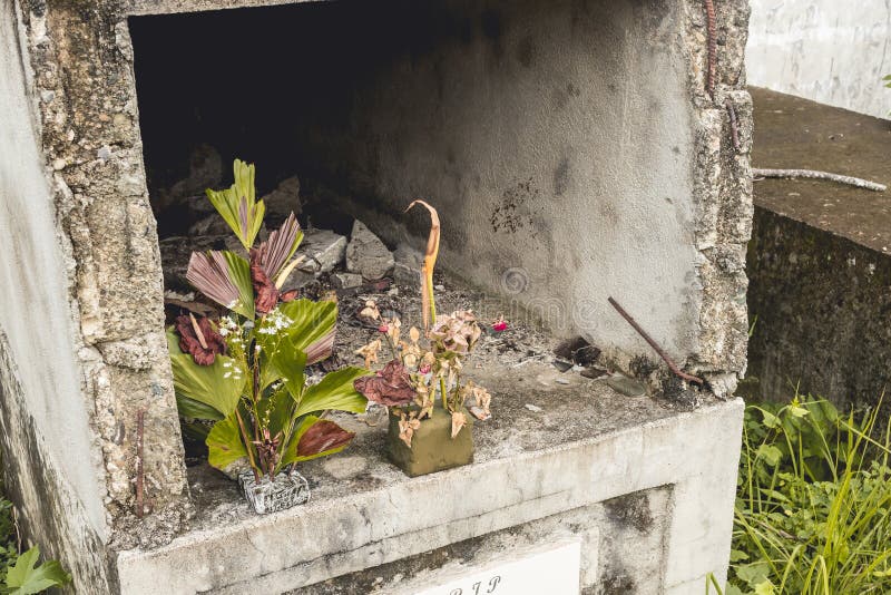 An Empty Tomb Cleared of Remains at a Public Cemetery Stock Image ...