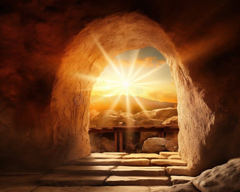 An Empty Tomb of Jesus Christ in the Sun. Stock Illustration ...