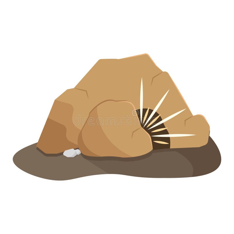 Empty tomb rock. Vector stock vector. Illustration of tomb - 379345799