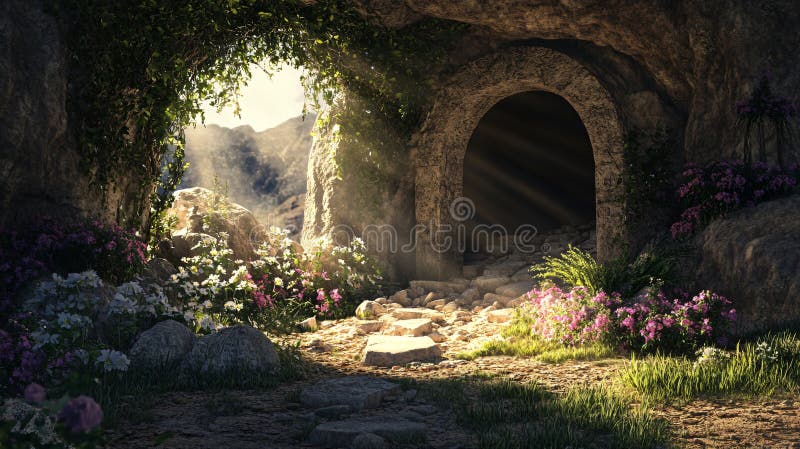 Empty Tomb with Stone Rolled Away: Symbol of Resurrection and Hope ...