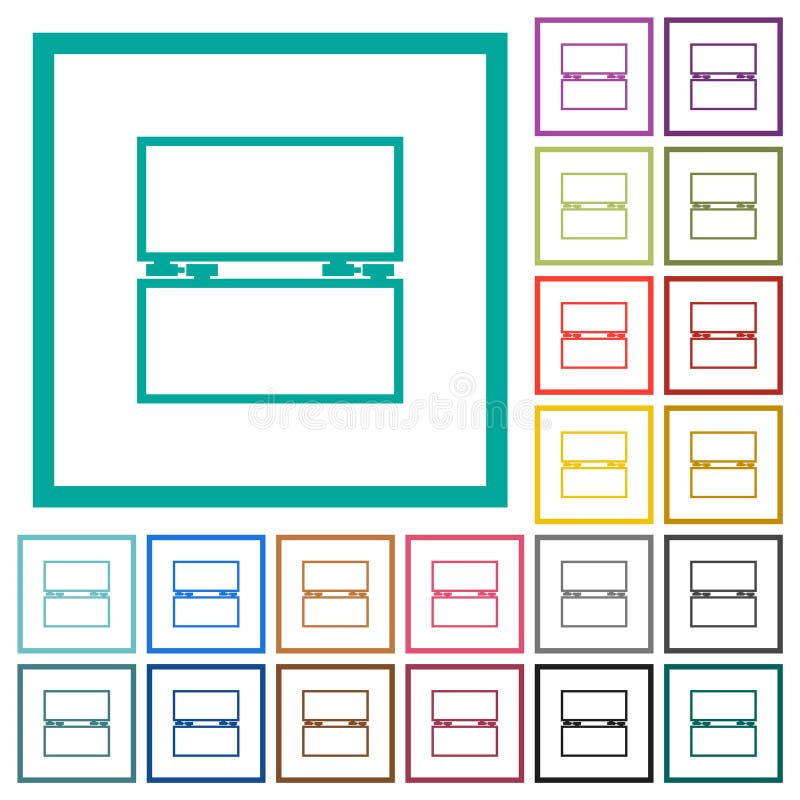 Empty Toolbox Flat Color Icons with Quadrant Frames Stock Vector ...
