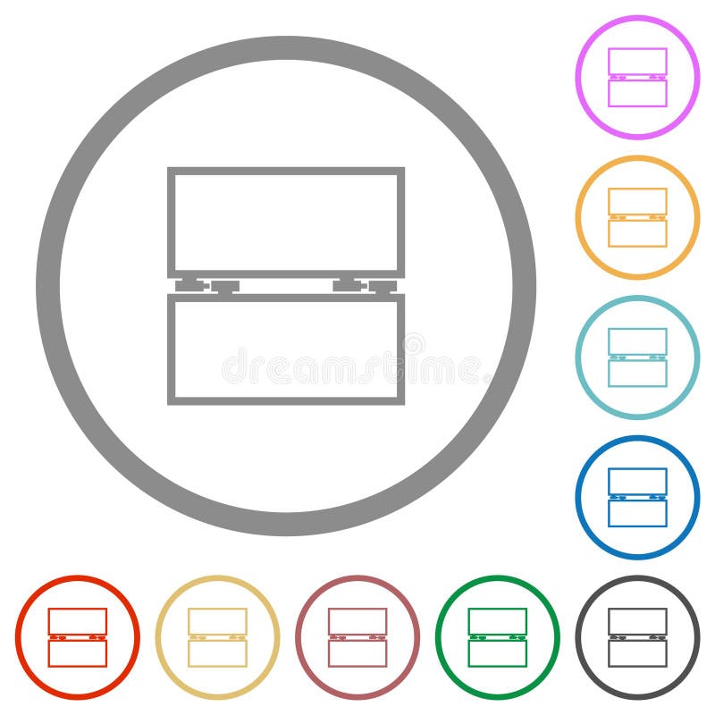Empty Toolbox Flat Icons with Outlines Stock Vector - Illustration of ...