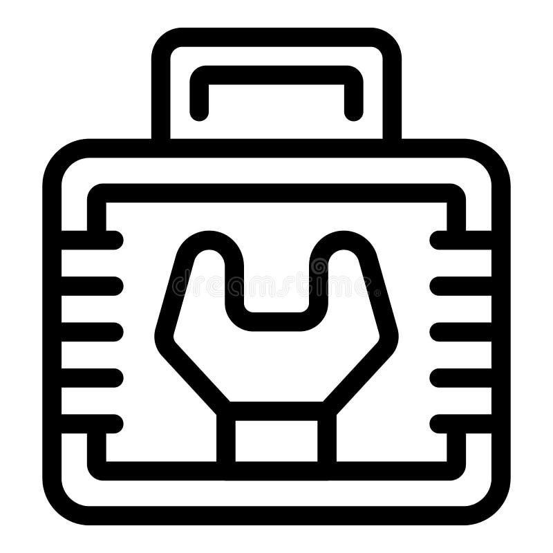 Empty Toolbox Icon Outline Vector. Open Kit Stock Illustration ...