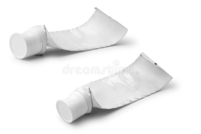 Empty Toothpaste Tube on White Stock Photo - Image of fold, equipment ...