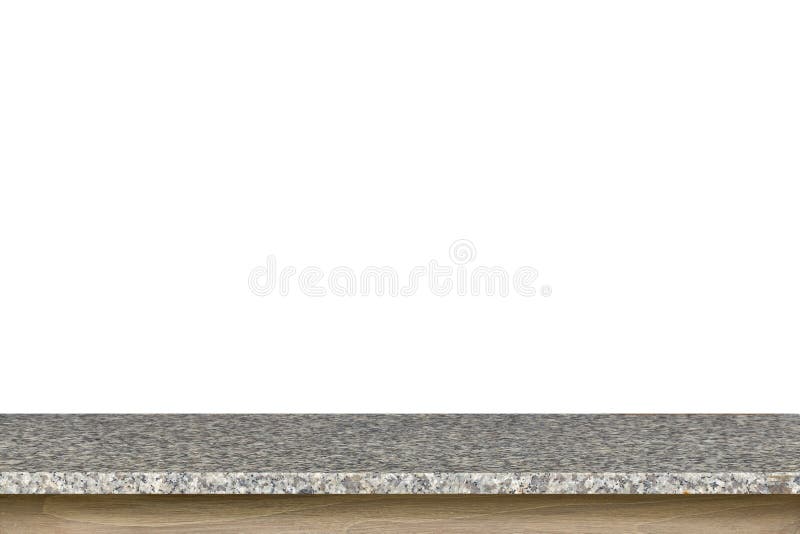 Empty Top of Granite Stone Table Isolated on White Background Stock ...